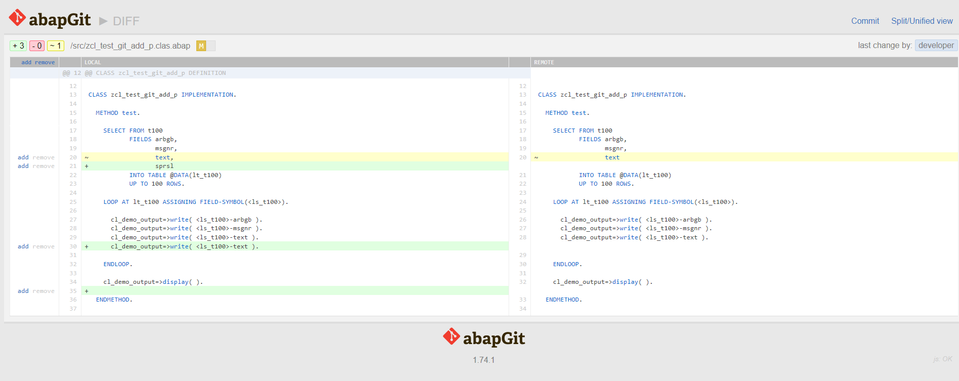 Staging smaller chunks of code like git add -p · Issue #1736 · abapGit/abapGit · GitHub