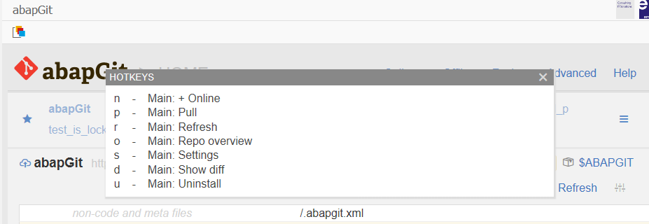 List the configured hotkeys · Issue #1824 · abapGit/abapGit · GitHub