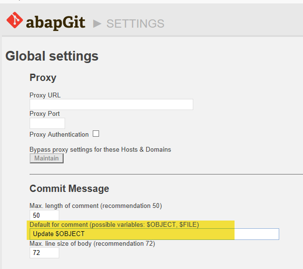 Remove Default for 'Default for Comment' · Issue #3511 · abapGit/abapGit · GitHub