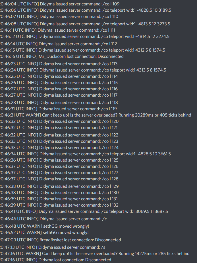 Spam kick on running coreprotect queries ingame · Issue #20 · Slabserver/Slabserver-Bugs · GitHub