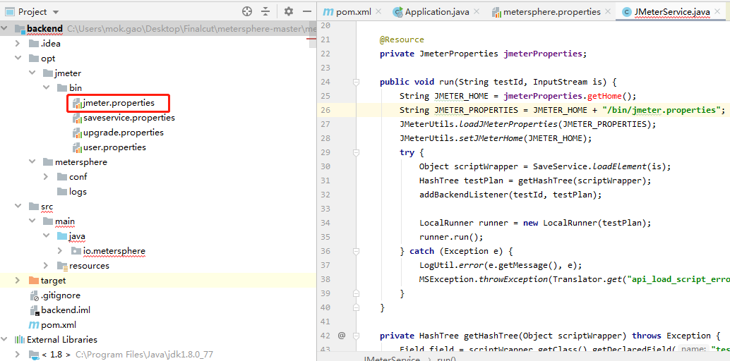[QUESTION]部署代码后，执行接口测试提示“Could not read JMeter properties file:/opt ...