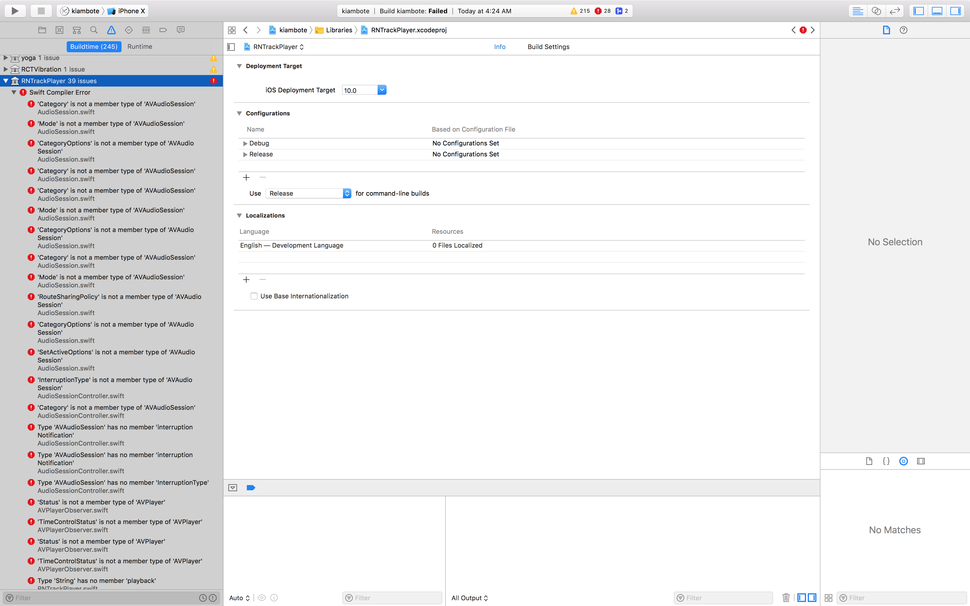Building 1.1.0 for IOS swift 4.1 is failing · Issue #400 · doublesymmetry/react-native-track ...