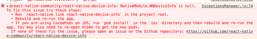 NativeModules.RNDeviceInfo is null · Issue #718 · react-native-device-info/react-native-device ...