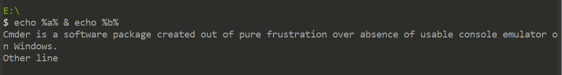 Display in one line instead of a newline · Issue #1814 · cmderdev/cmder · GitHub