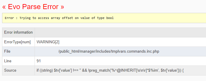 [BUG] 1.4.18 viewing frontend pages with tvs using @INHERIT · Issue #111 · evocms-community ...
