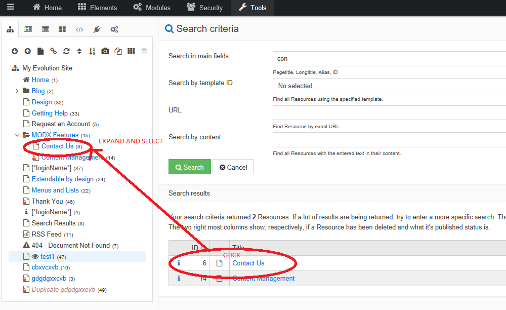 Enhancement - Search Criteria... locate in site tree · Issue #163 ...