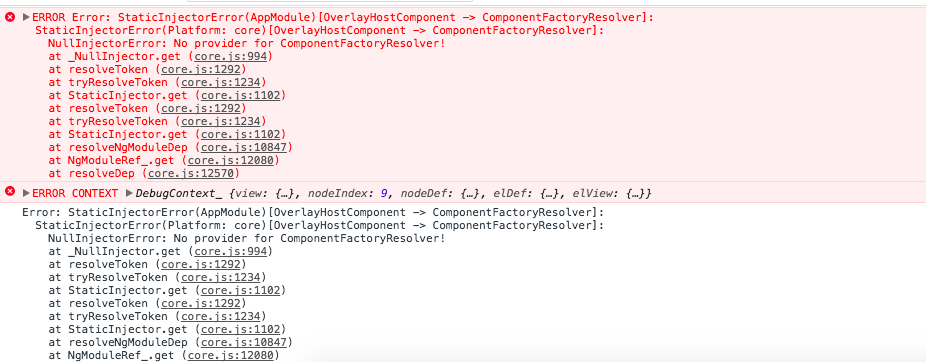 No provider for ComponentFactoryResolver! · Issue #7 · rd-dev-ukraine/angular-io-overlay · GitHub