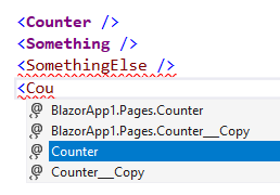 Copying component and renaming leaves it unrecognisable as 'OldName__Copy' until restart of VS ...