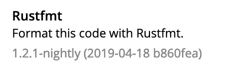 Rustfmt has lost its version string · Issue #437 · rust-lang/rust-playground · GitHub