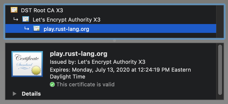 expired HTTPS certificate · Issue #594 · rust-lang/rust-playground · GitHub