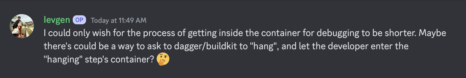 Interactive debugger · Issue #4463 · dagger/dagger · GitHub
