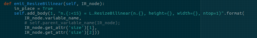 CaffeEmitter has not supported operator [ResizeBilinear]. · Issue #277 · microsoft/MMdnn · GitHub