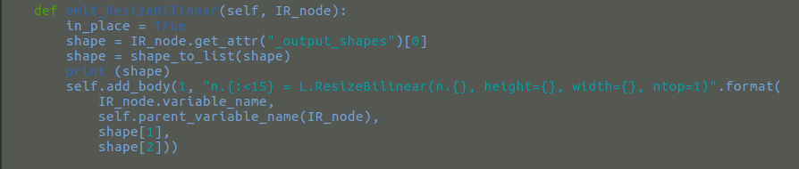 CaffeEmitter has not supported operator [ResizeBilinear]. · Issue #277 · microsoft/MMdnn · GitHub