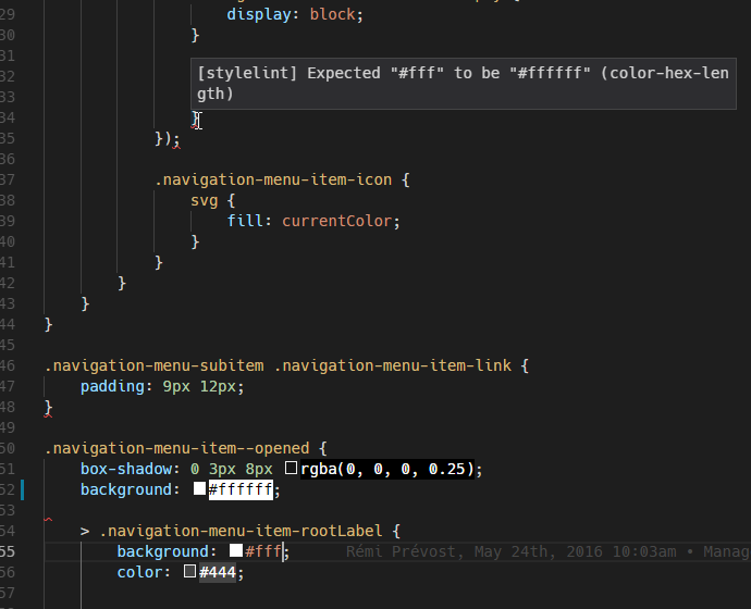 Fix violation position after mixin · Issue #3509 · stylelint/stylelint · GitHub