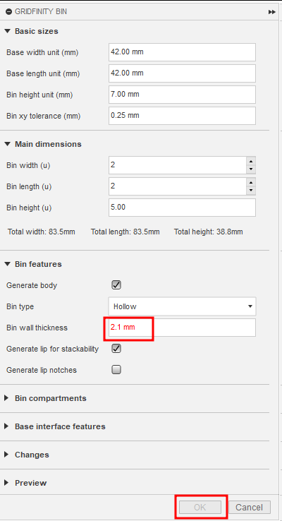 Gridfinity bin - Bin wall thickness cannot be 2.1 mm and greater · Issue #35 · Le0Michine ...