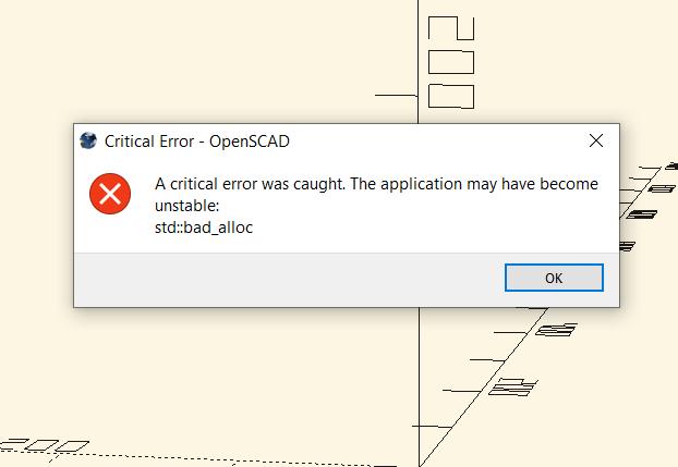 Critical error in render in 2020.11.30.ci6340 · Issue #3514 · openscad/openscad · GitHub