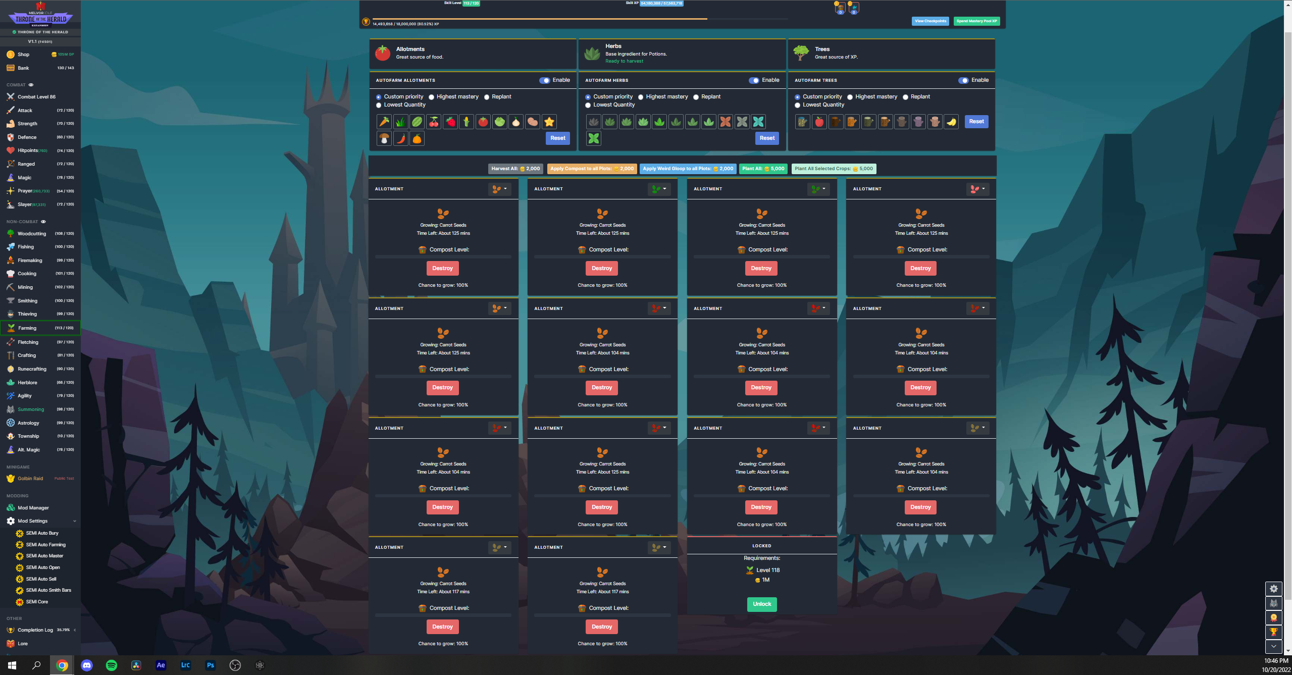 Not able to harvest or plant herbs · Issue #2733 · MelvorIdle/melvoridle.github.io · GitHub