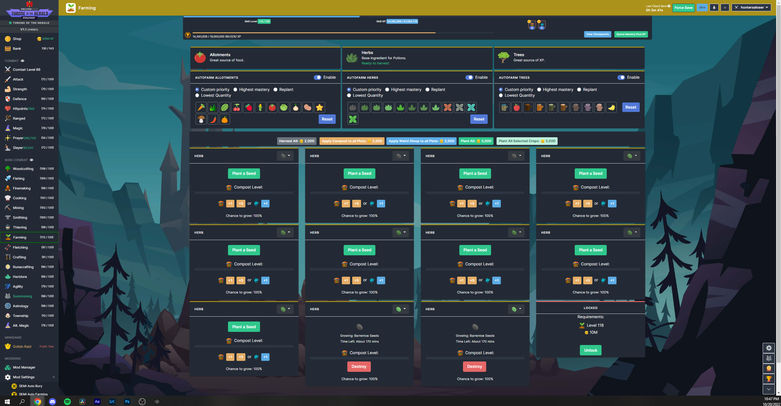 Not able to harvest or plant herbs · Issue #2733 · MelvorIdle/melvoridle.github.io · GitHub