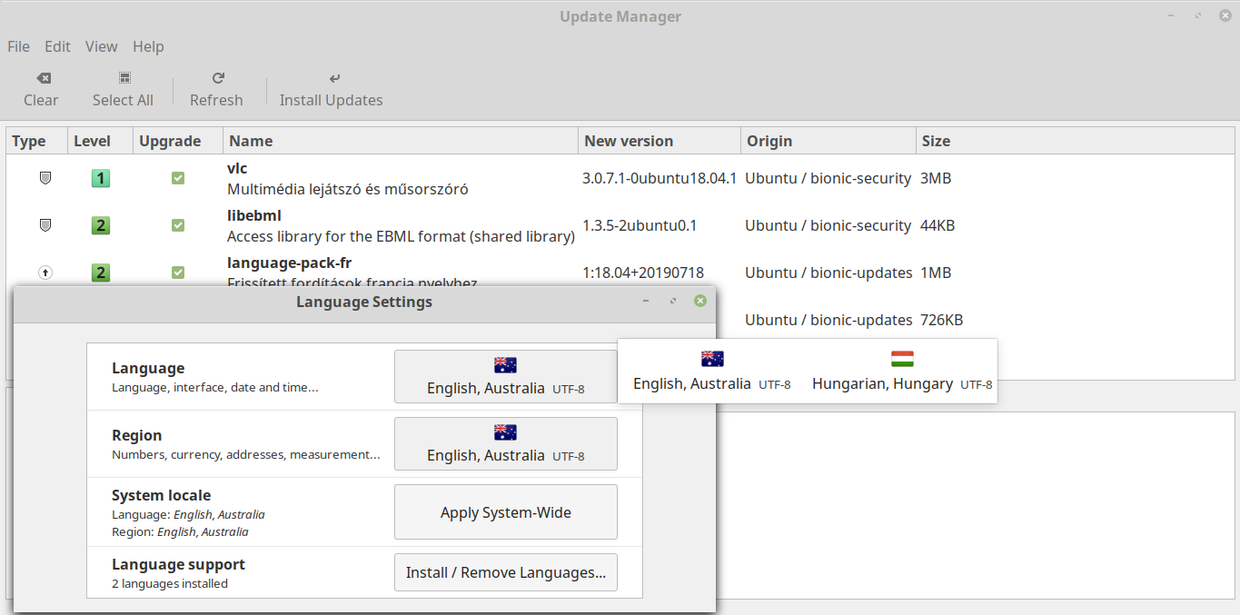 Bilingual and request to install language packs for languages which are ...
