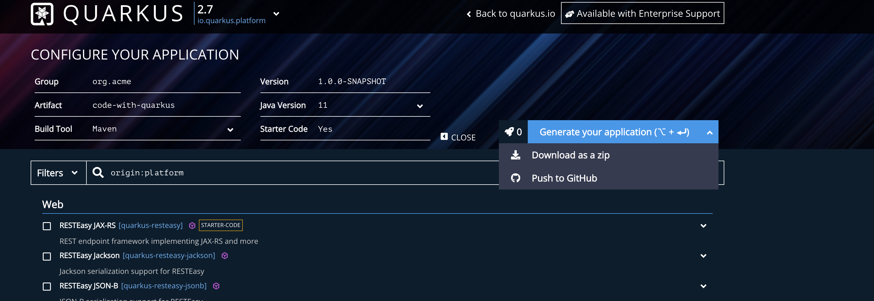 FEATURE REQ Support Push Generated Project To Github Issue 1 FEATURE REQ Support Push Generated Project To Github Issue 1