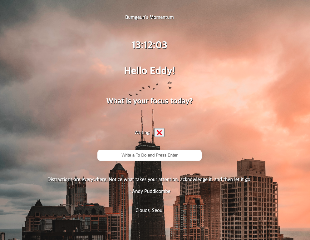 GitHub - BumgeunSong/bumgeun-momentum: Bumgeun's Momentum (Momentum Clone Project)