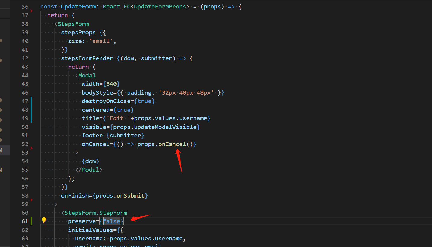 关于StepsForm和Modal配合使用的问题 · Issue #2169 · ant-design/pro-components · GitHub