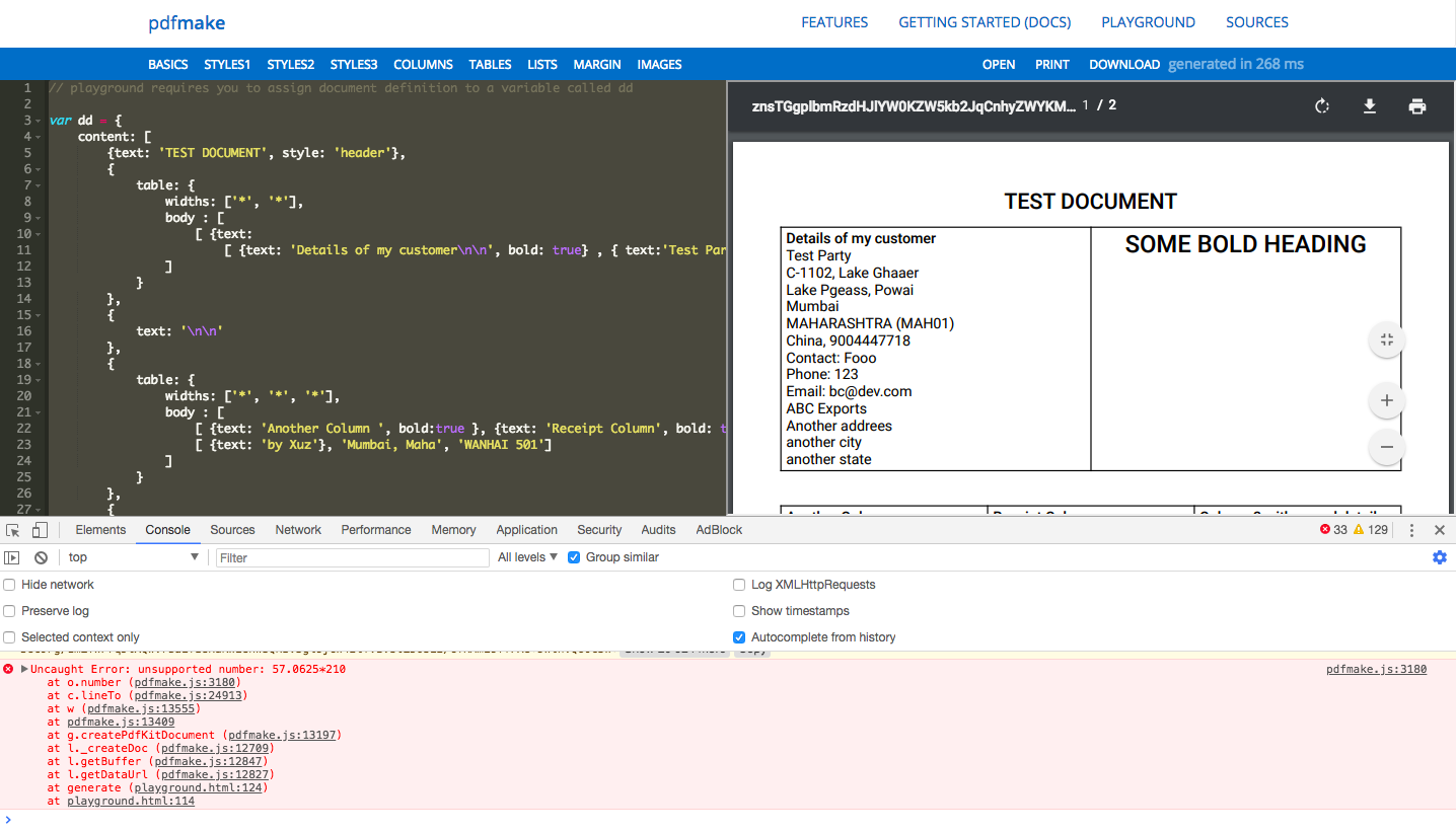 Unsupported Number Error · Issue #1358 · bpampuch/pdfmake · GitHub