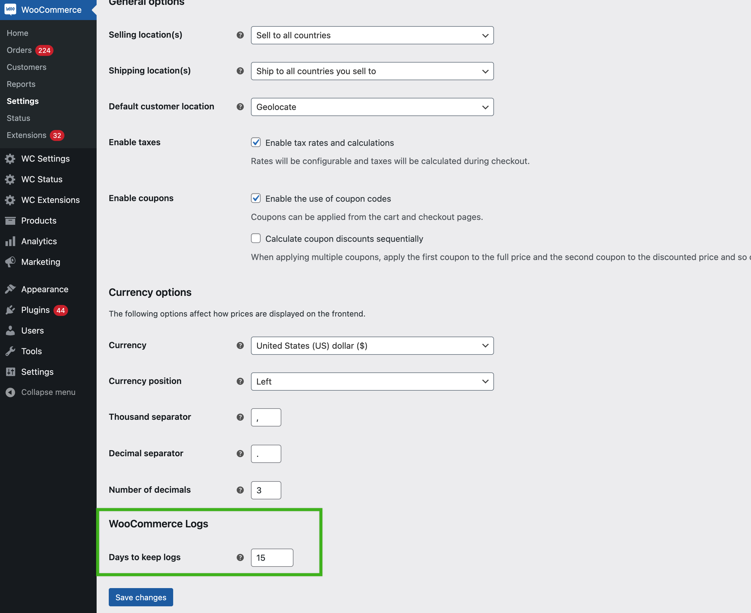 Custom WC Log Cleaner Schedule AashikP