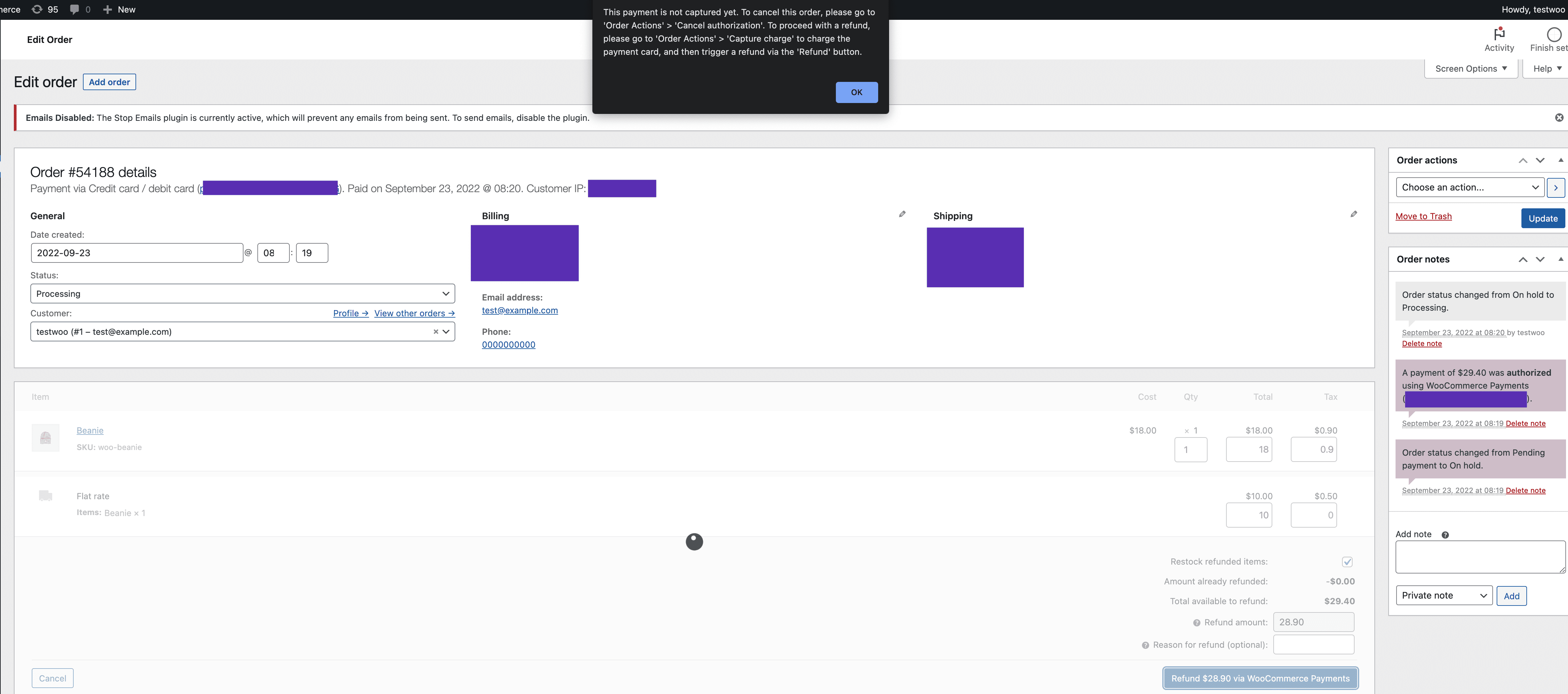 [Authorizations] Updating order status to `Processing` before Capturing - Cannot refund order ...