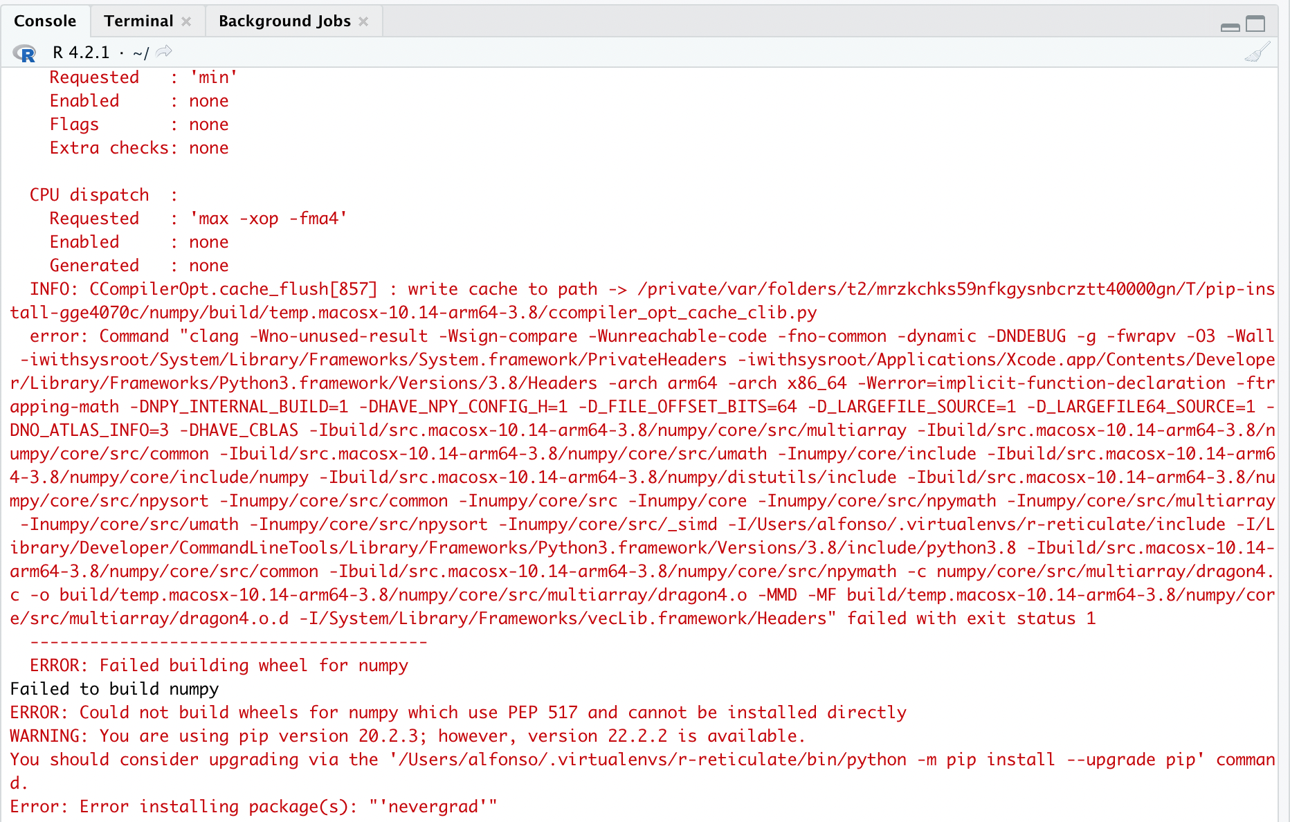 [Solved] Error installing "nevergrad" in python: py_install("nevergrad", pip = FALSE) · Issue ...