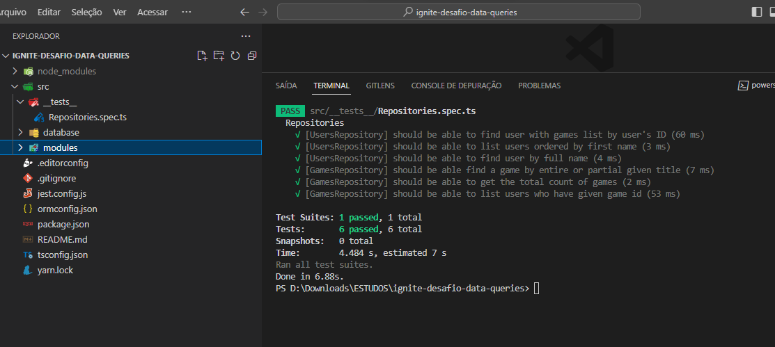 GitHub - deyvsonaguiar/ignite-desafio-data-queries: Desafio Ignite Node JS com TypeORM