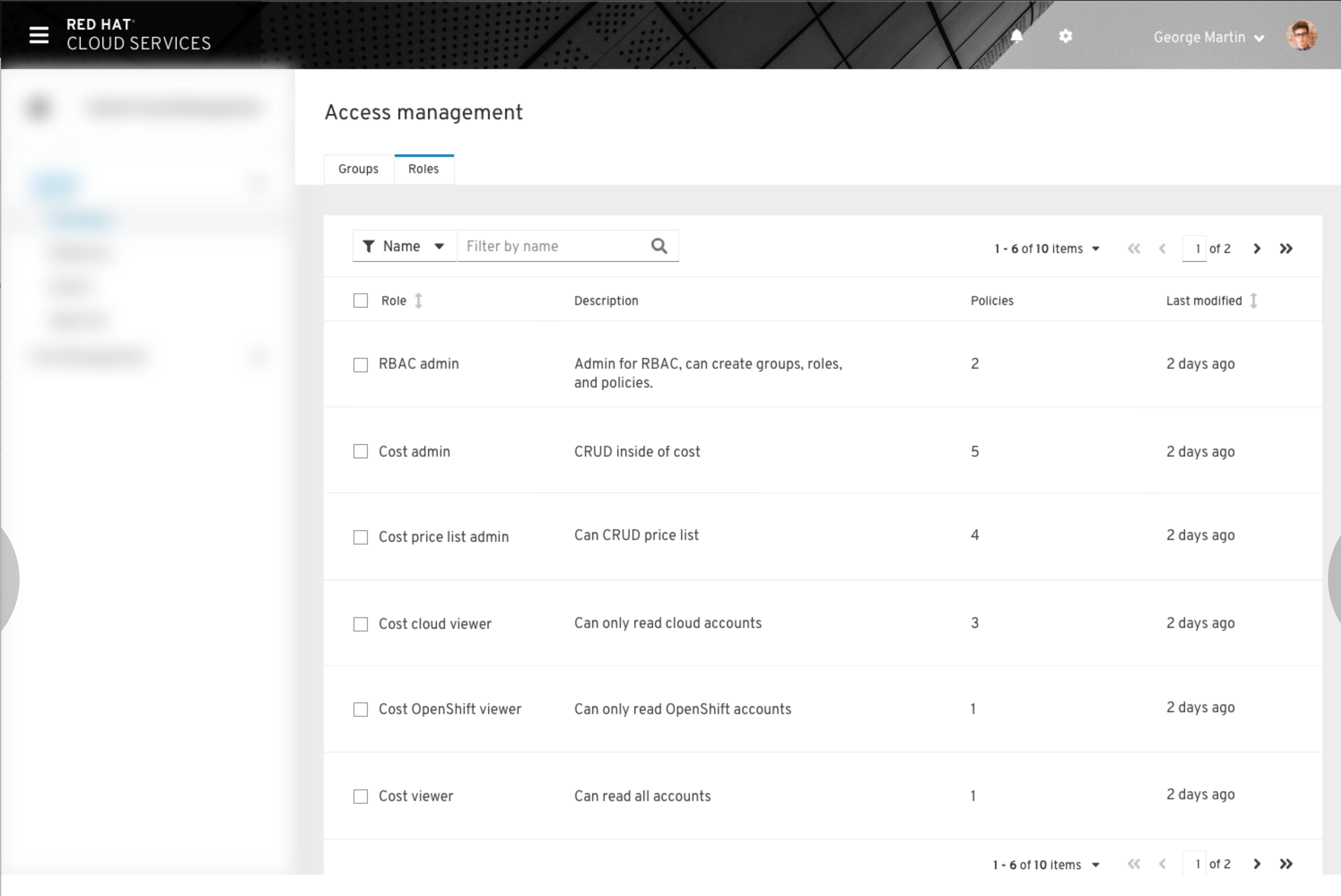 Add "Roles" tab · Issue #32 · RedHatInsights/insights-rbac-ui · GitHub