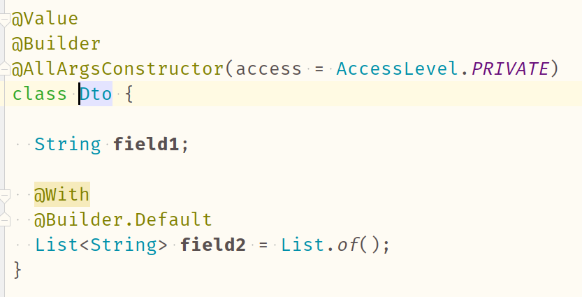 @With + @Builder.Default on Field doesn't work well with @Value on Class · Issue #964 ...