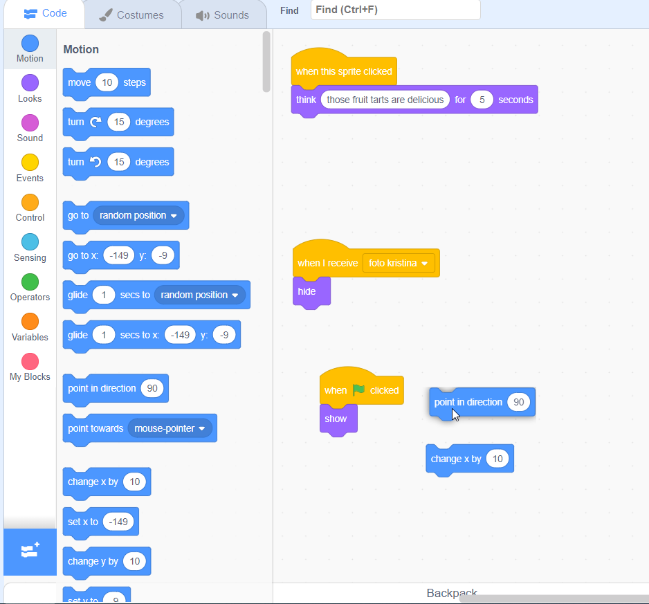 While dragging a block, pallete sits above backpack · Issue #2009 · ScratchAddons/ScratchAddons ...