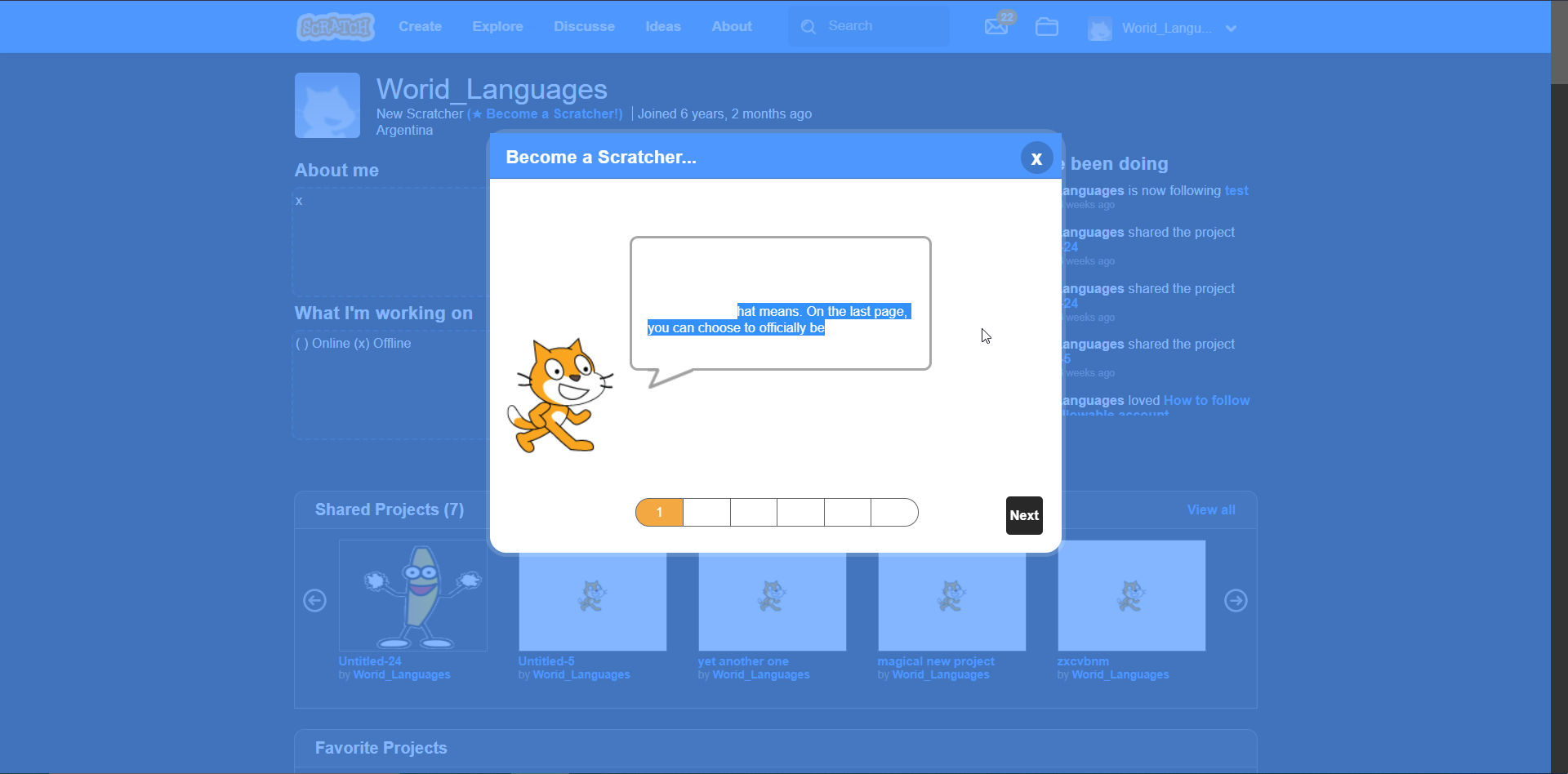 "Become a Scratcher" modal in own profile unreadble with dark-www · Issue #2166 · ScratchAddons ...