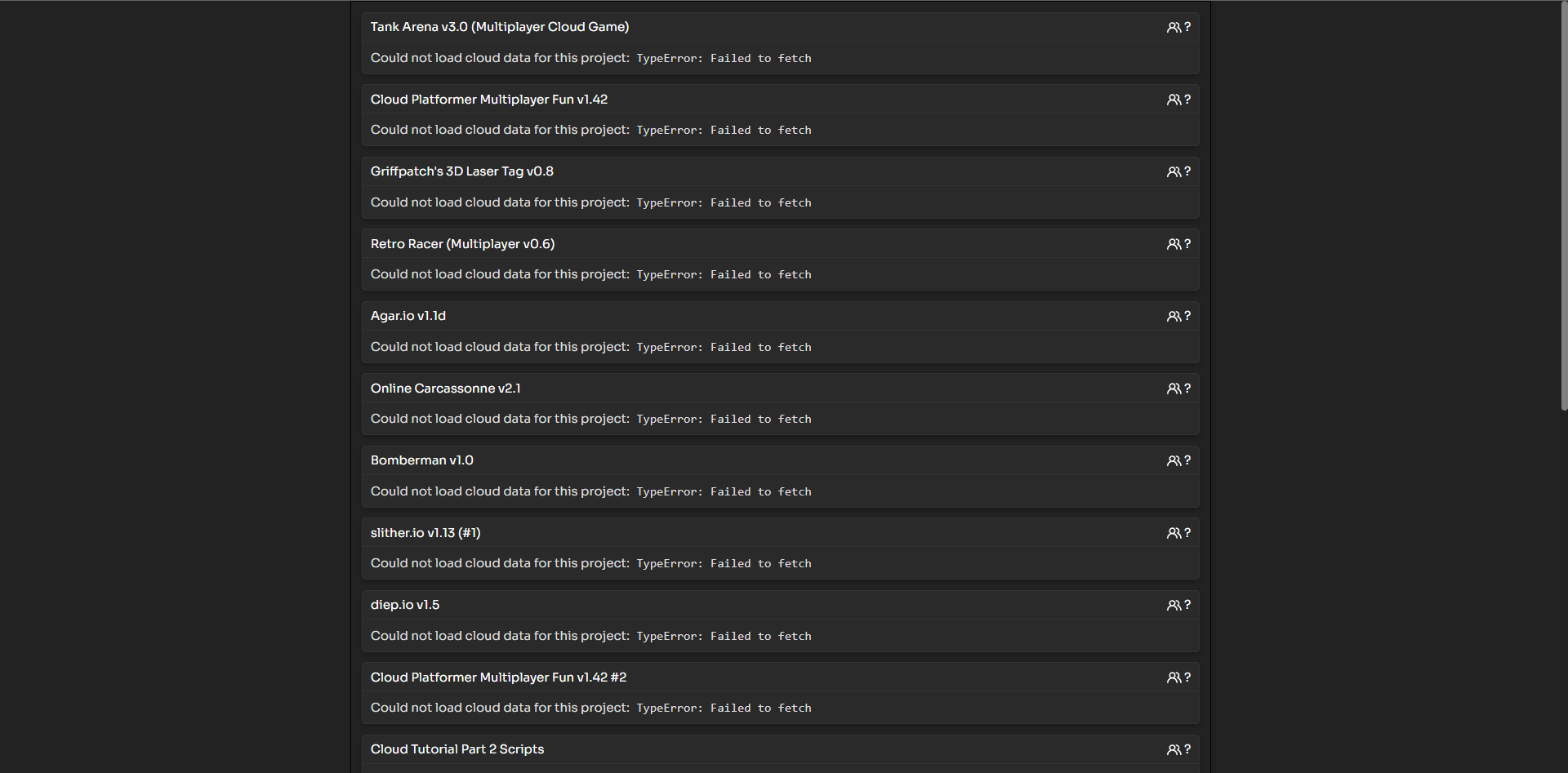 Cloud games tab isn't working · Issue #6750 · ScratchAddons/ScratchAddons · GitHub