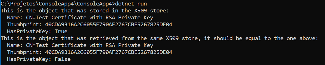X509Certificate2 with RSA private key is stored without its private key on Windows · Issue ...