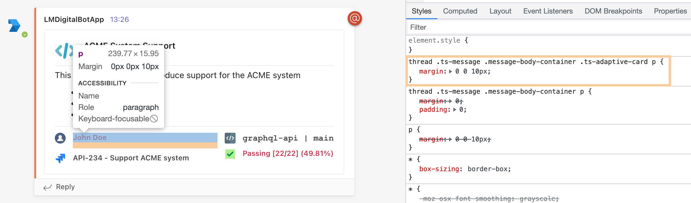 [Rendering] User Mention adds 10px bottom margin · Issue #6685 · MicrosoftDocs/msteams-docs · GitHub