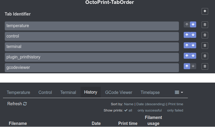 Can not sort all tabs · Issue #1 · jneilliii/OctoPrint-TabOrder · GitHub
