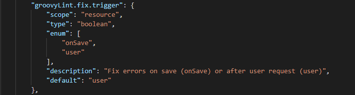 Vscode Complains That Setting Groovylintfixtrigger User Should Be A Boolean · Issue 47