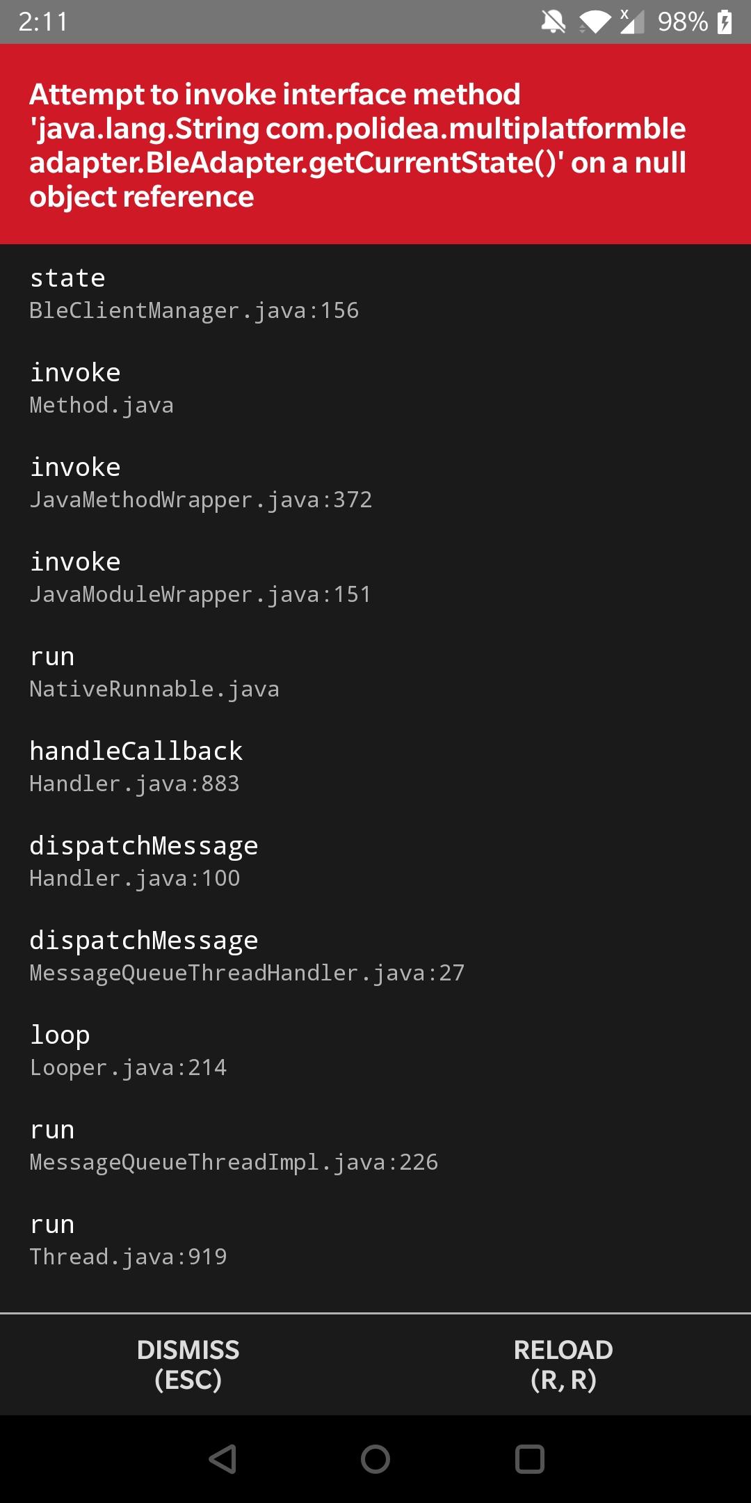 null object reference error on multiplatformbleadapter.bleadapter.getcurrentstate() · Issue #847 ...