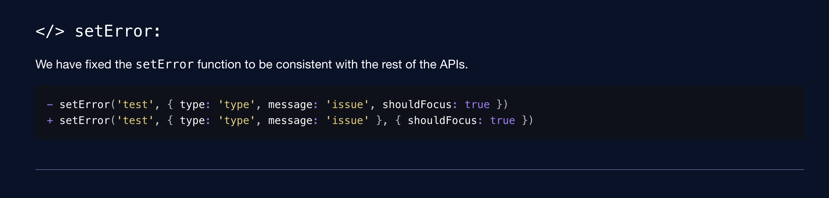 Update v7 setError documentation for "shouldFocus" parameter · Issue #622 · react-hook-form ...