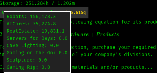 Warehouse sizeUsed lags by 1 state · Issue #128 · bitburner-official/bitburner-src · GitHub