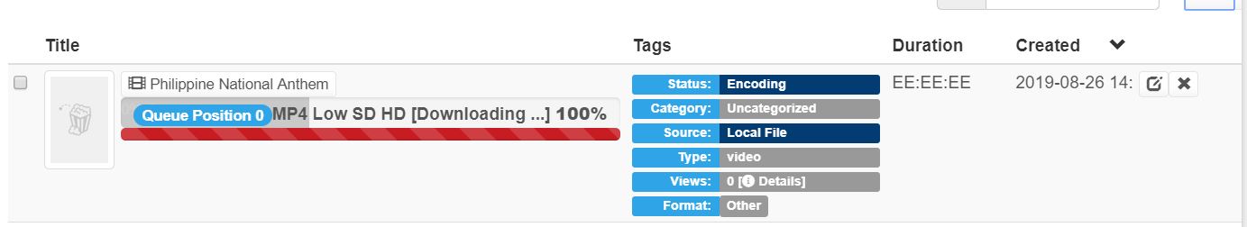 Upload video via encoder stuck at sharing queue · Issue #1991 · WWBN/AVideo · GitHub