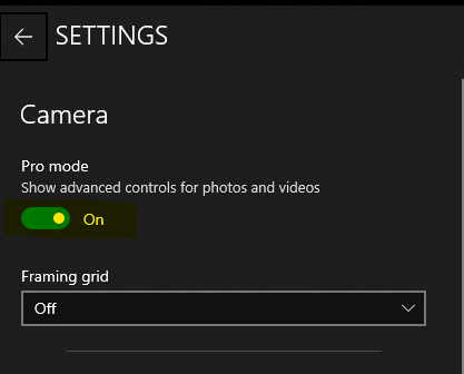 Not able to toggle "Pro Mode" in Camera application · Issue #1225 ...