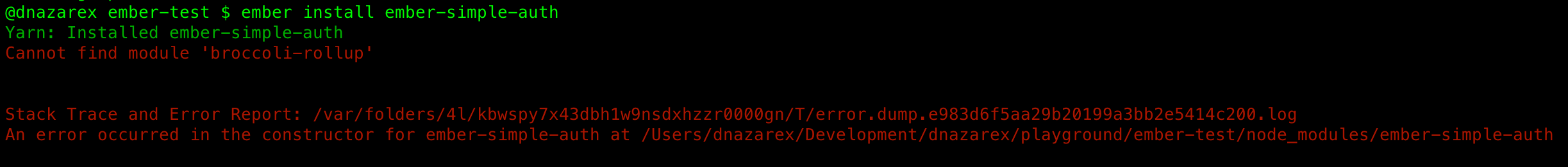 Cannot find module 'broccoli-rollup' · Issue #1942 · mainmatter/ember-simple-auth · GitHub