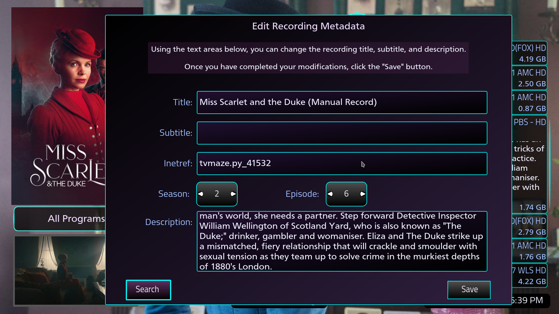Change Recording Metadata Search fails to set Subtitle · Issue #667 · MythTV/mythtv · GitHub