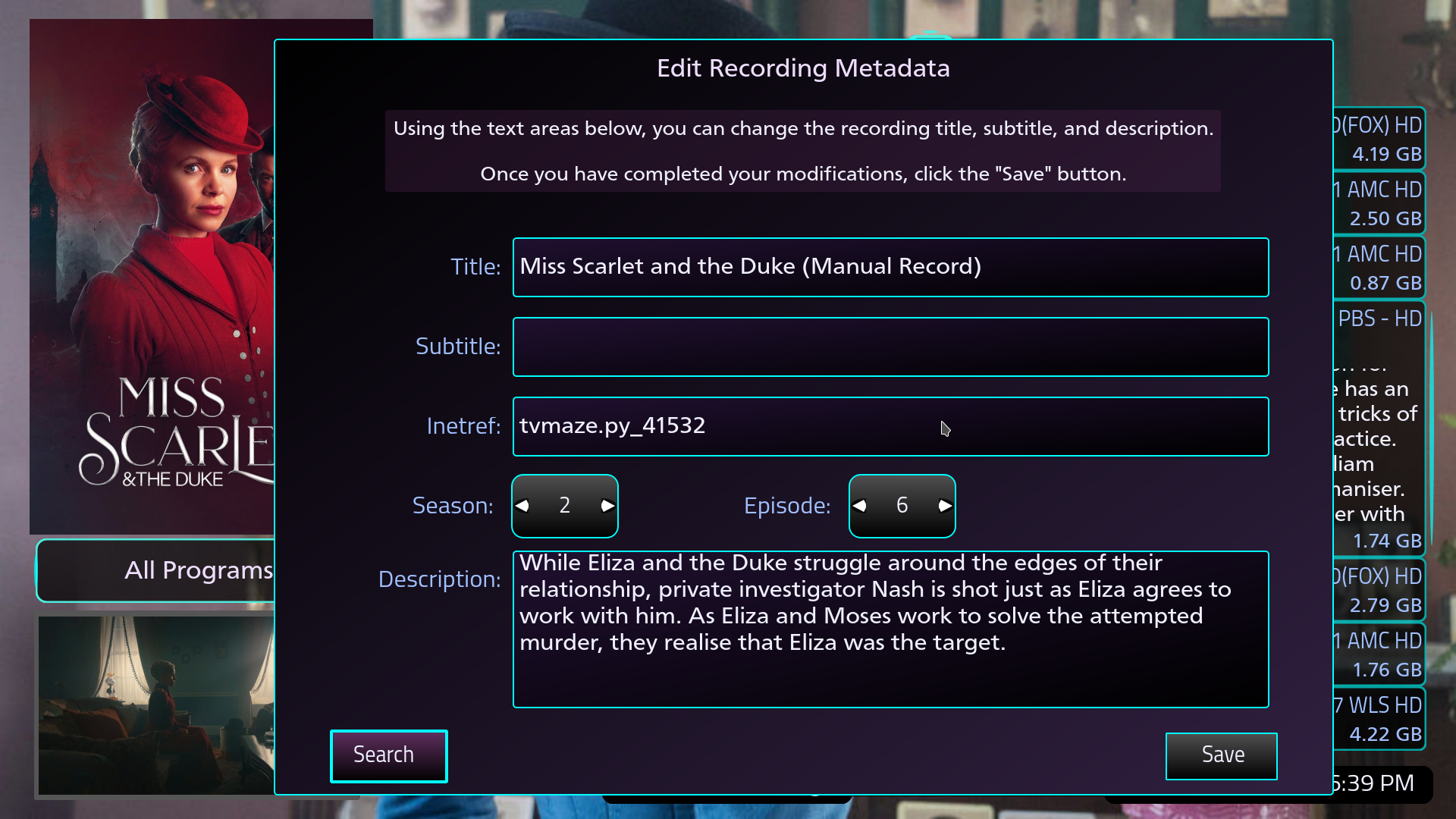Change Recording Metadata Search fails to set Subtitle · Issue #667 · MythTV/mythtv · GitHub