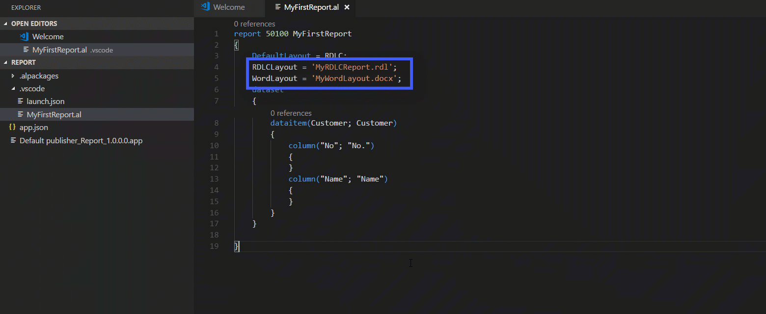 How do I create RDLC reports from the Visual Studio Code Editor · Issue #1187 · microsoft/AL ...