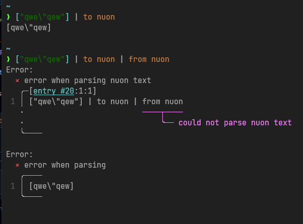 Error with to nuon conversion with backslash · Issue #6650 · nushell/nushell · GitHub